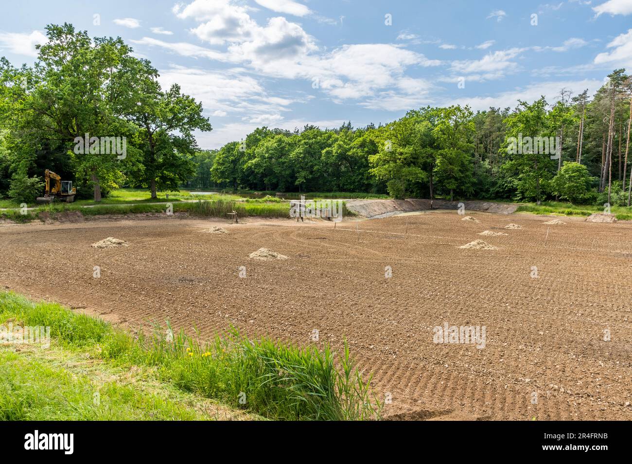 Aischgründer carp pond under construction in Haid, Germany Stock Photo ...