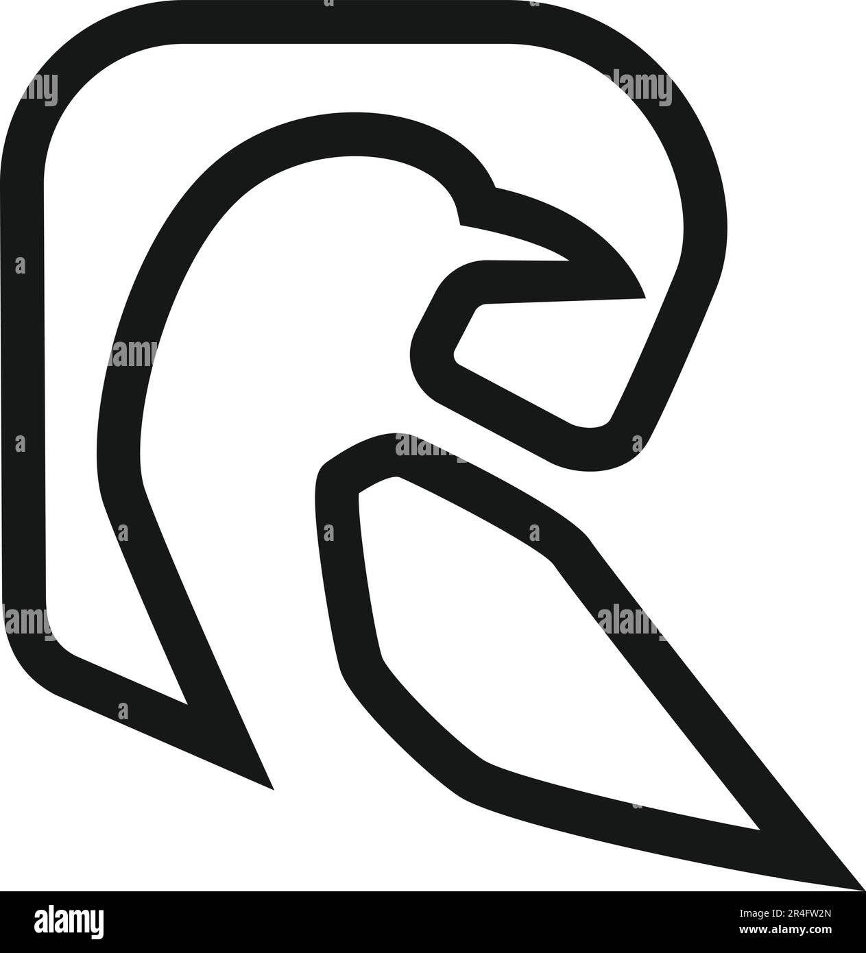 Raven Shaped Like the Letter R Abstract Design Stock Vector Image & Art ...