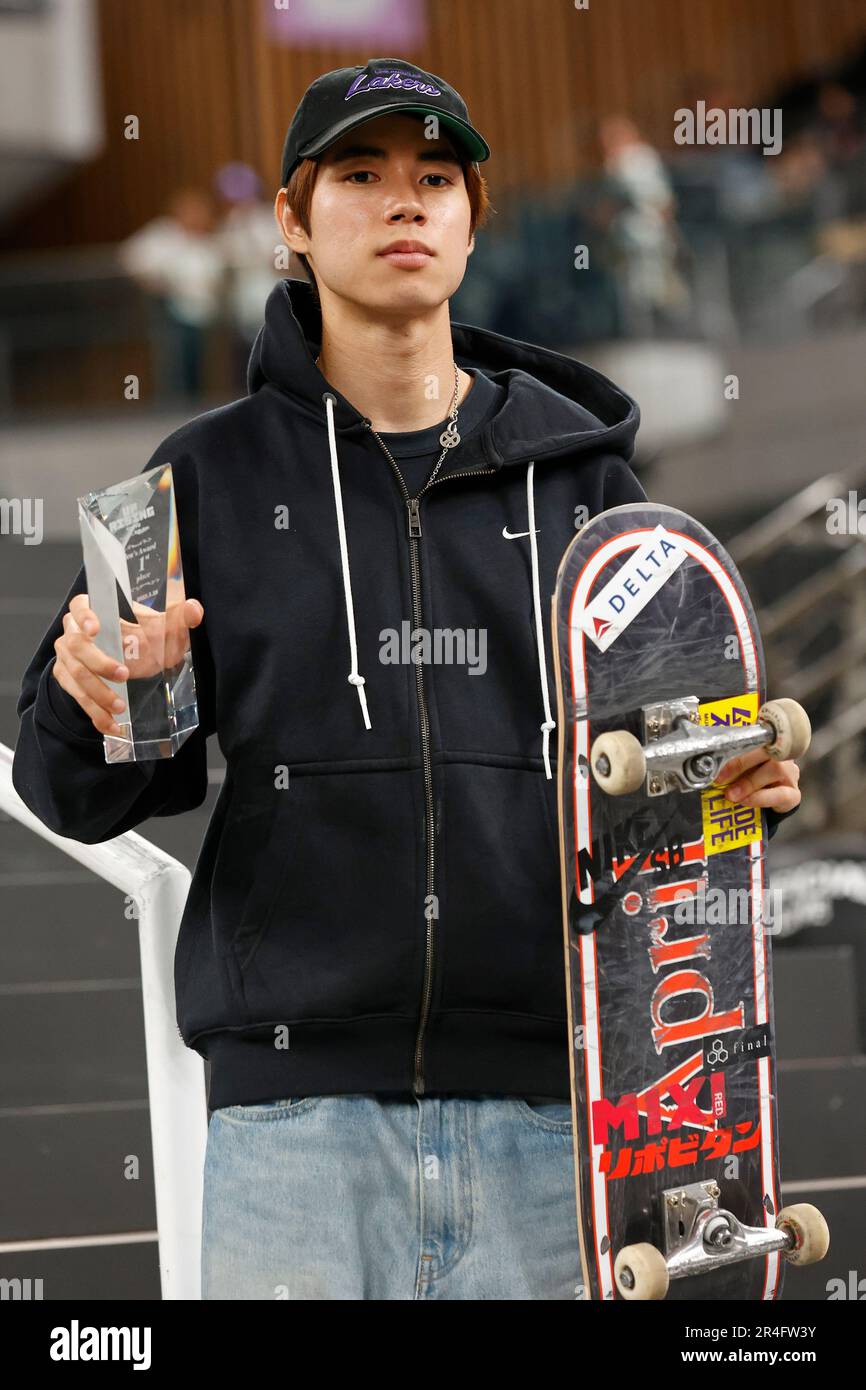 Tokyo, Japan. 28th May, 2023. Yuto Horigome (JPN) poses for the cameras ...