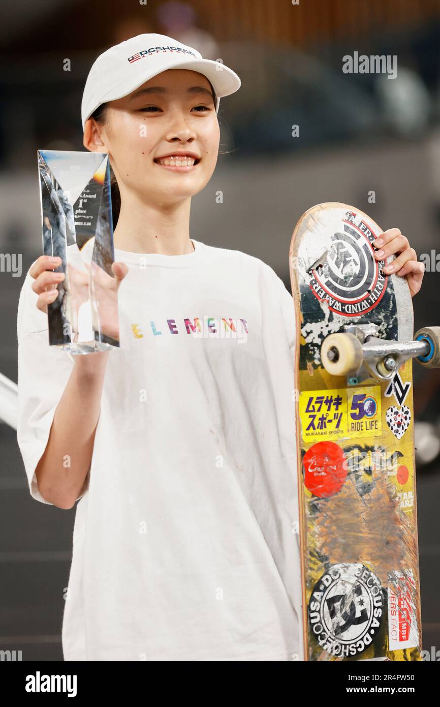 Tokyo, Japan. 28th May, 2023. Aoi Uemura (JPN) poses for the cameras ...