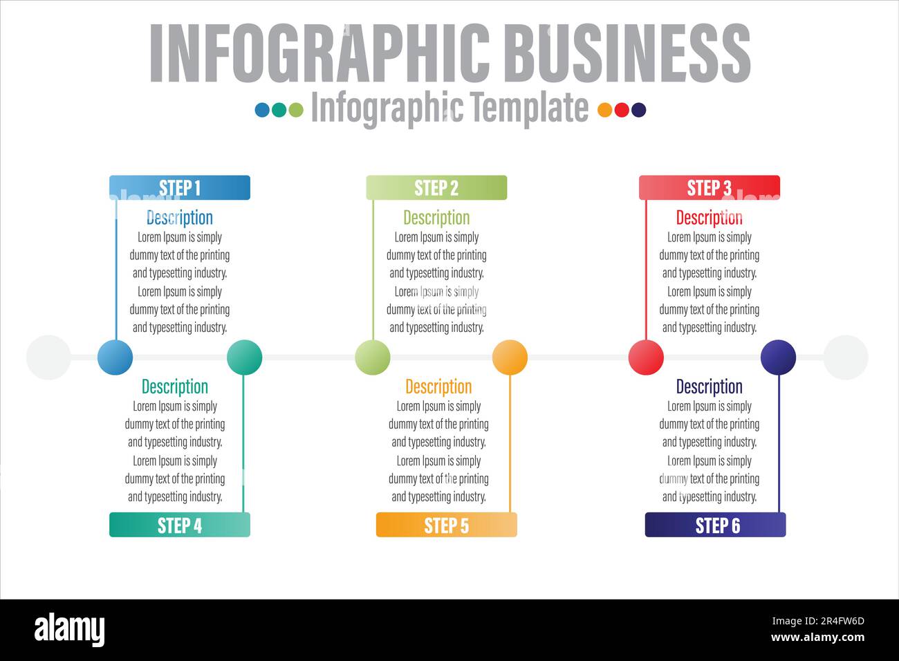 Six 6 Steps of business timeline infographic for data business ...