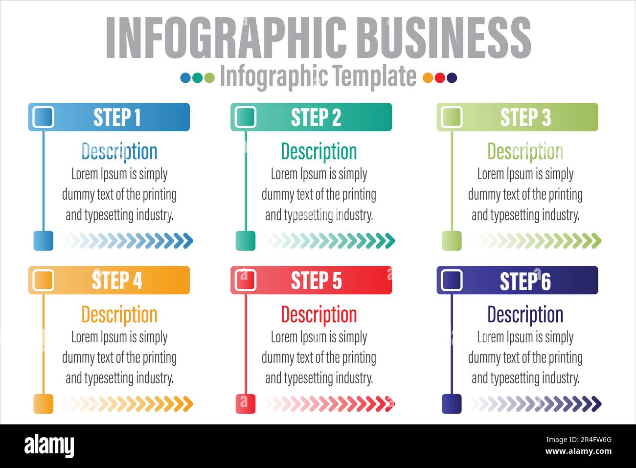 Six 6 Steps of business timeline infographic for data business ...