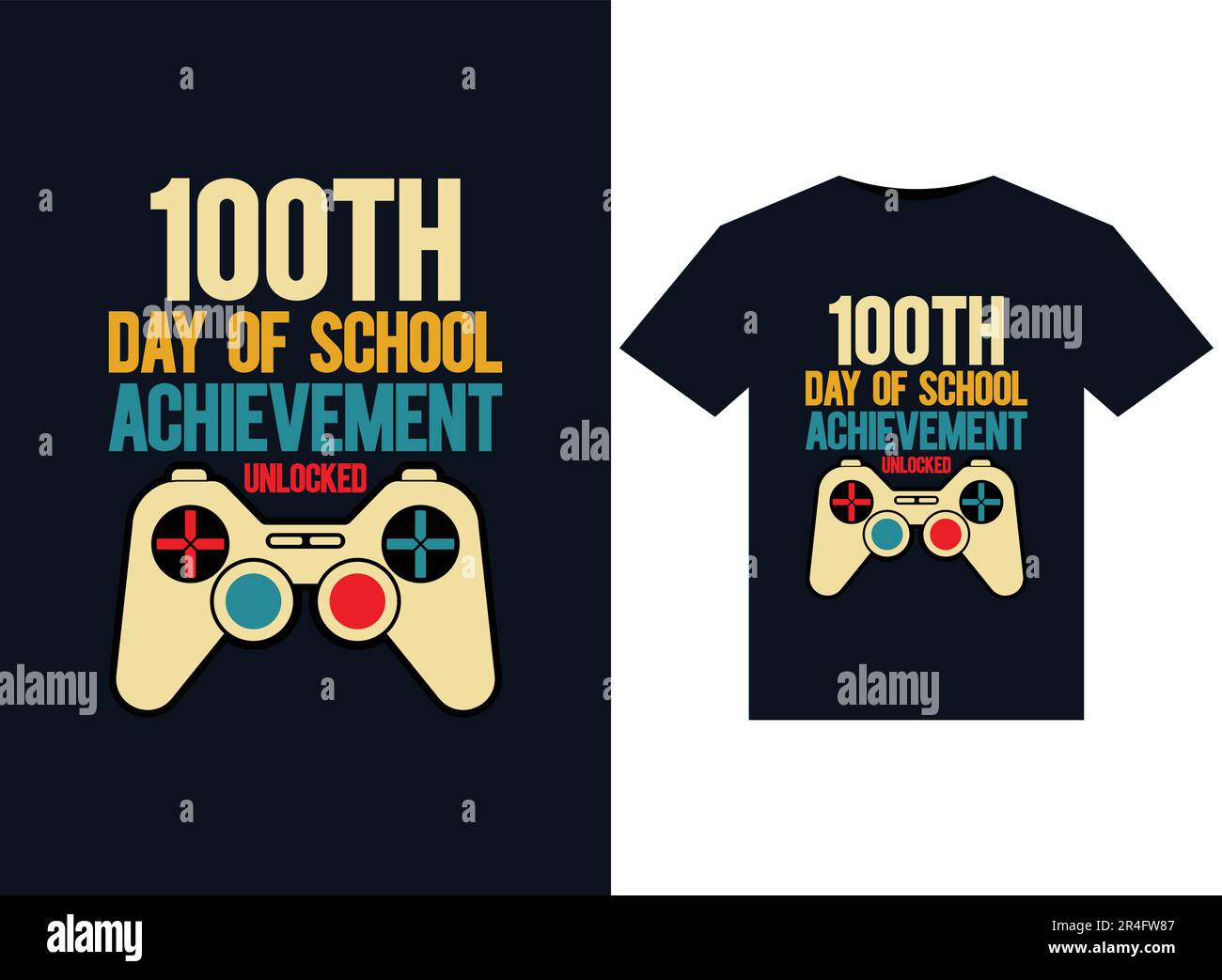 100th Day Of School achievement unlocked illustrations for print-ready ... 100th Day Of School achievement unlocked illustrations for print-ready ...