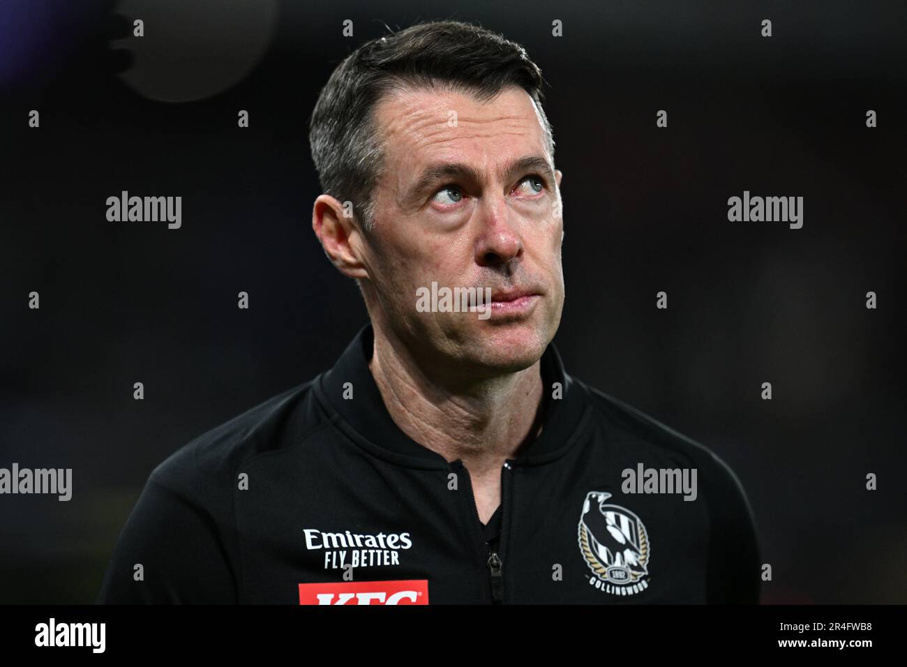 Melbourne, Australia. 28th May, 2023. Collingwood Magpies head coach ...