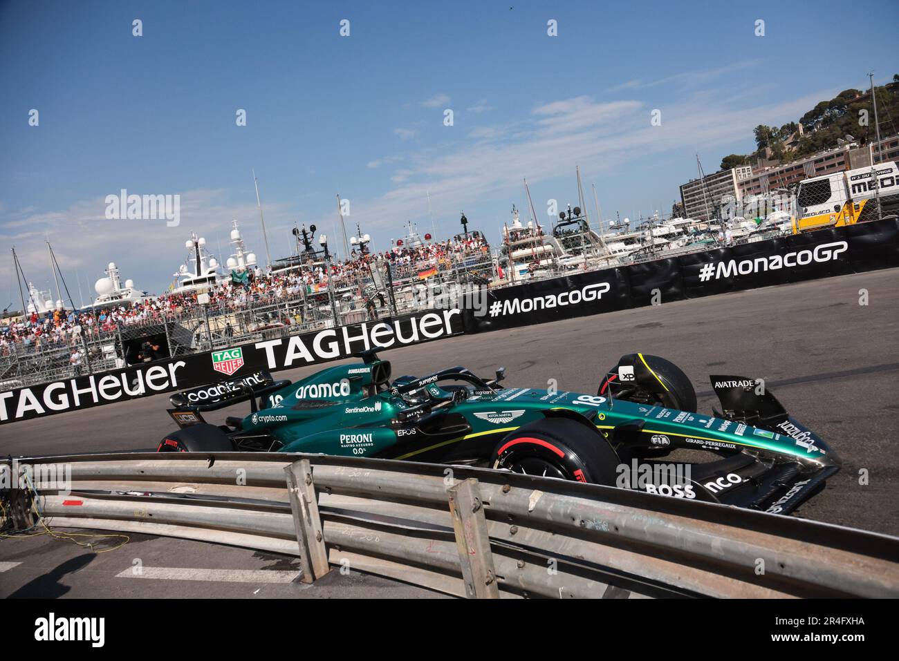 Circuit de Monaco, Montecarlo, Principality of Monaco, May 27, 2023, Lance Stroll (CAN) Aston ...