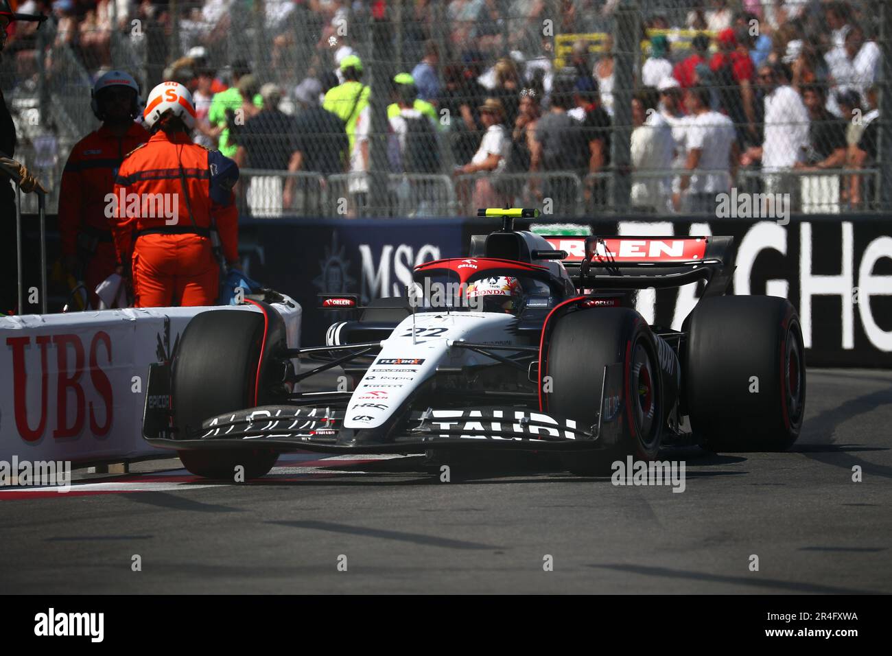 Monaco, Monaco. 27th May, 2023. Yuki Tsunoda of AlphaTauri on track during qualifying for the F1 ...