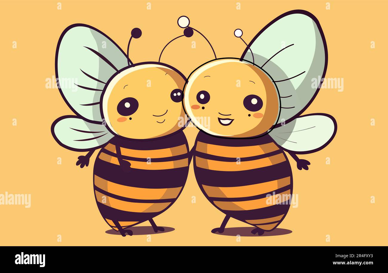 Bees in summer Stock Vector Images - Alamy