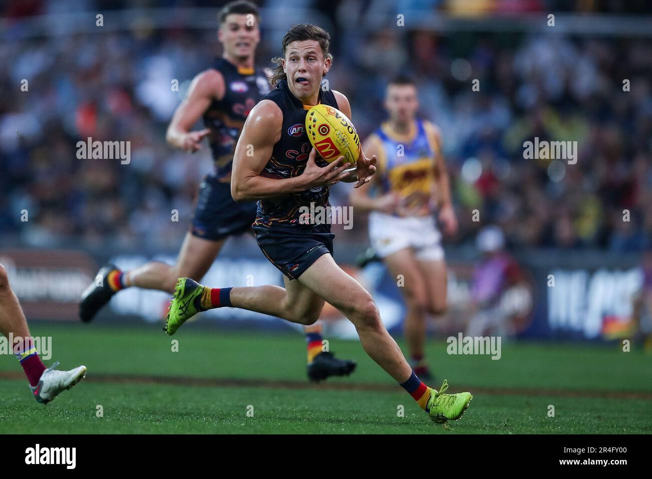 Adelaide, Australia. 28th May, 2023. Jake Soligo of the Crows during ...