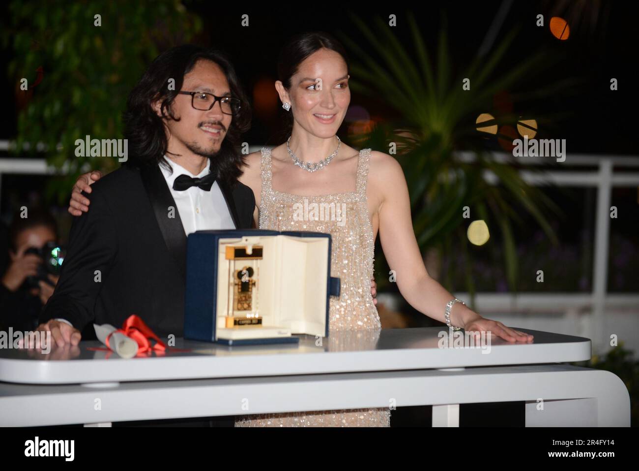 May 27, 2023, CANNES, France: CANNES, FRANCE - MAY 27: Director Pham Thien An (R) poses with The ...