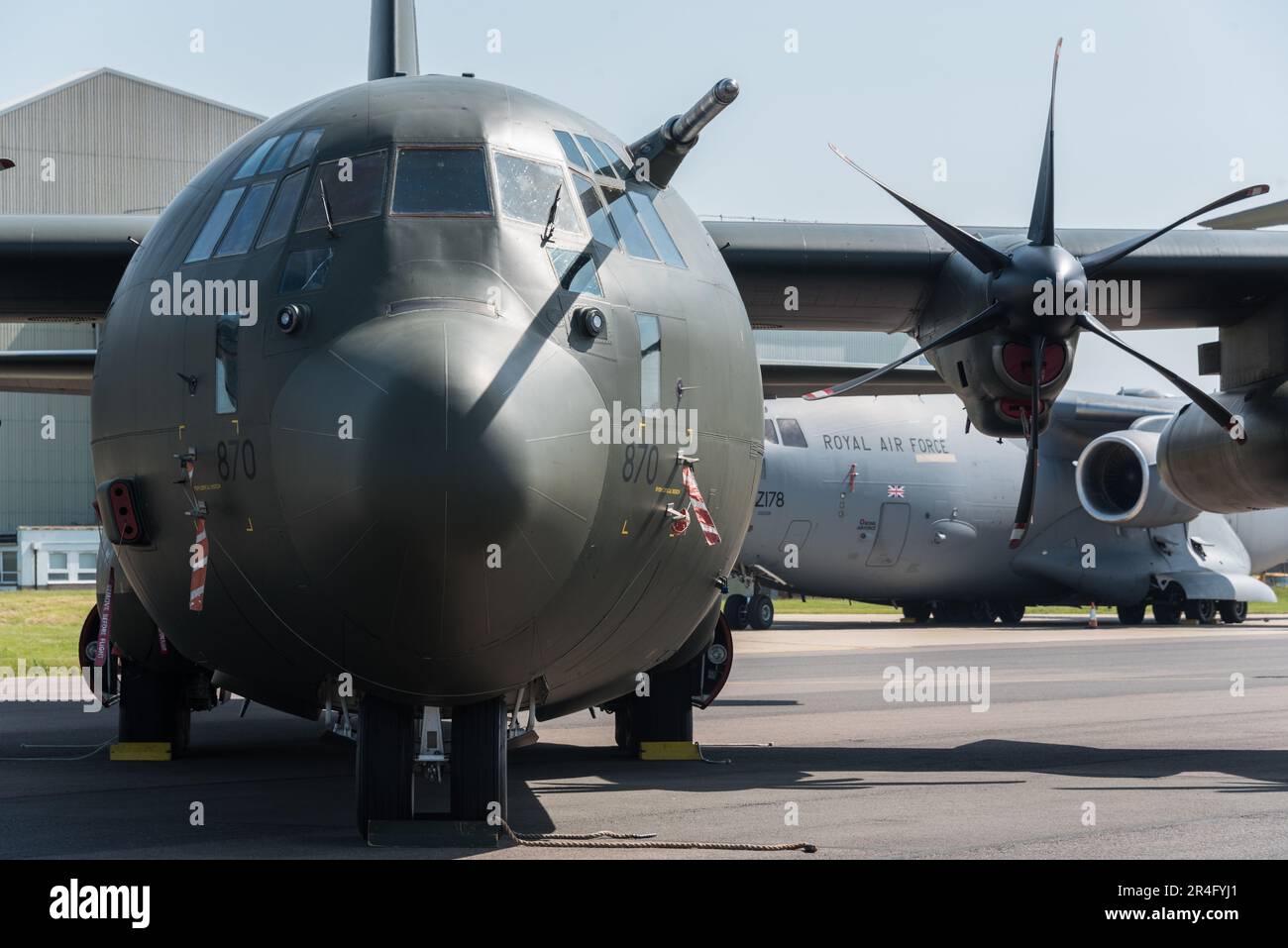 Lockheed C-130 Hercules and C-17 Globemaster at RAF Brize Norton Stock ...
