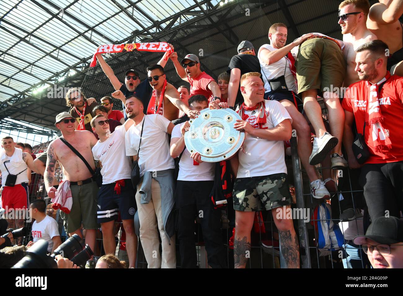 COLOGNE, GERMANY - 27 May, 2023: Fans with Bundesliga Cup. Bayern ...