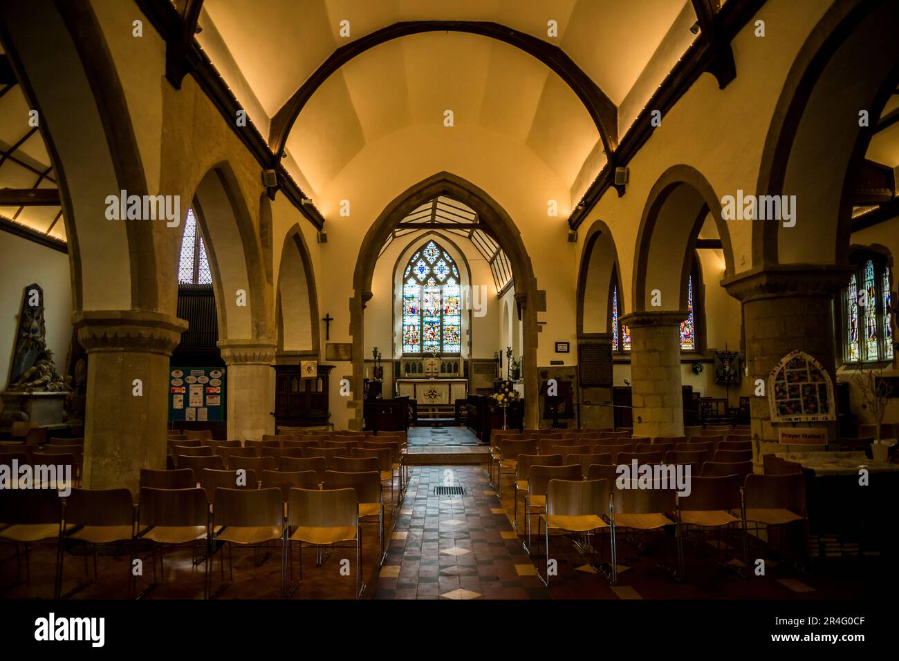 St Nicolas Church, dating from Saxon times, with the 11th century nave ...