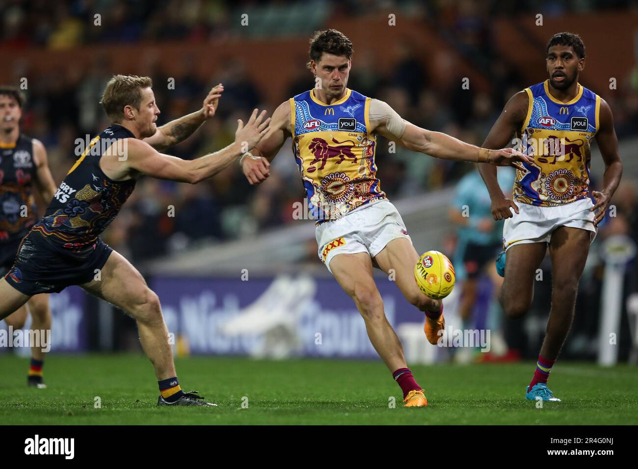 Adelaide, Australia. 28th May, 2023. Jarrod Berry of the Lions is ...