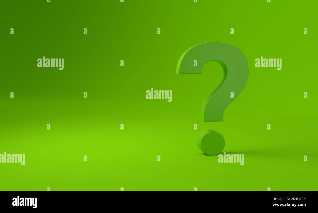 Question mark on green study background, concept of what to do about ...
