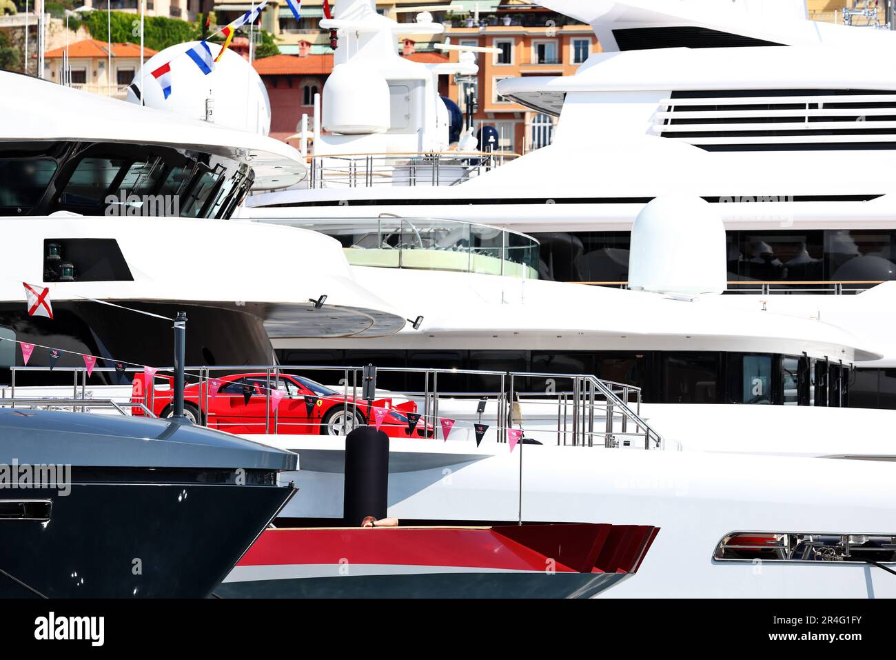 Monte Carlo, Monaco. 28th May, 2023. A Ferrari F40 on a boat in the ...