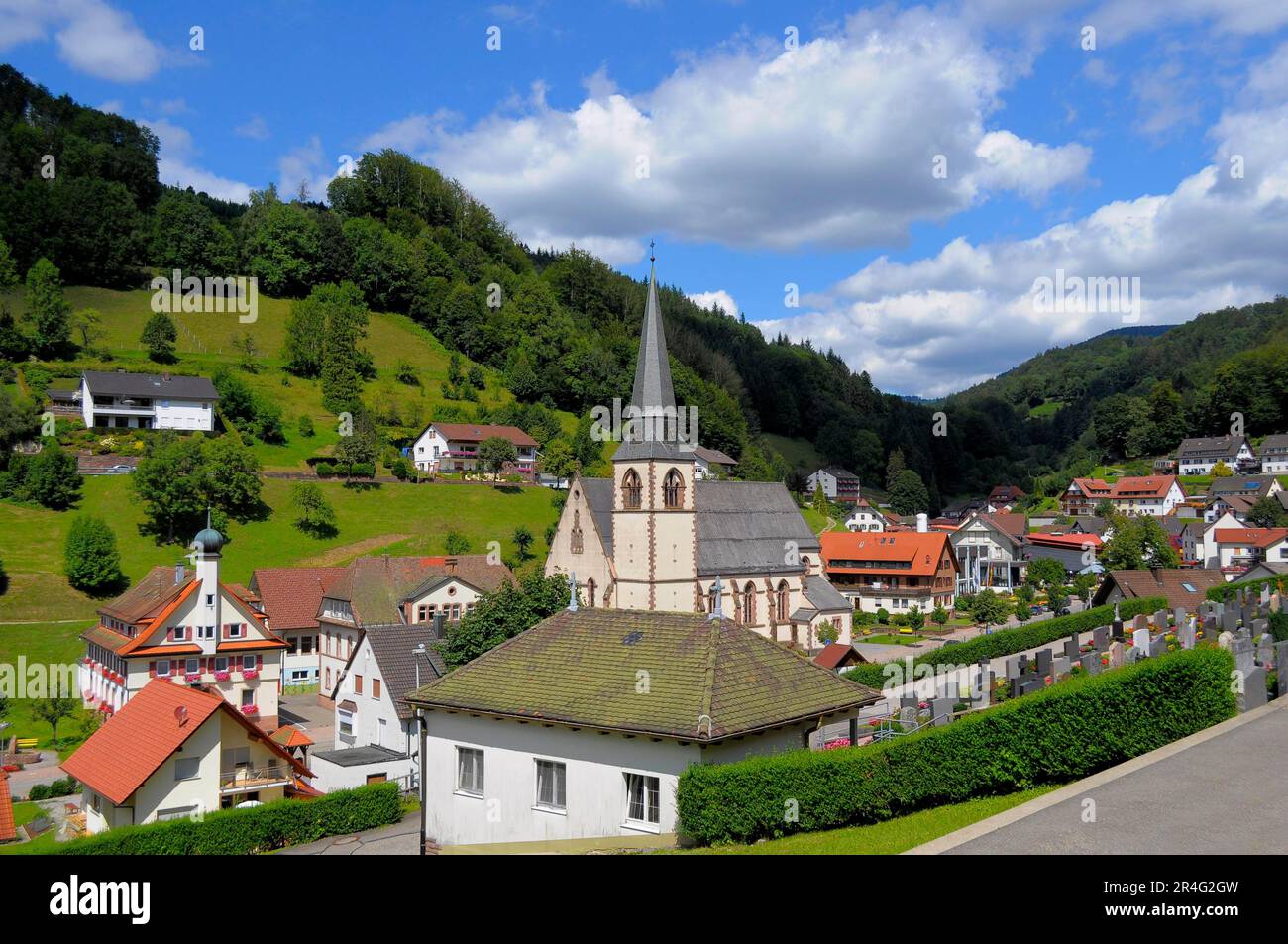 Baden-Wuerttemberg, Black Forest spa, Griesbach village church ...