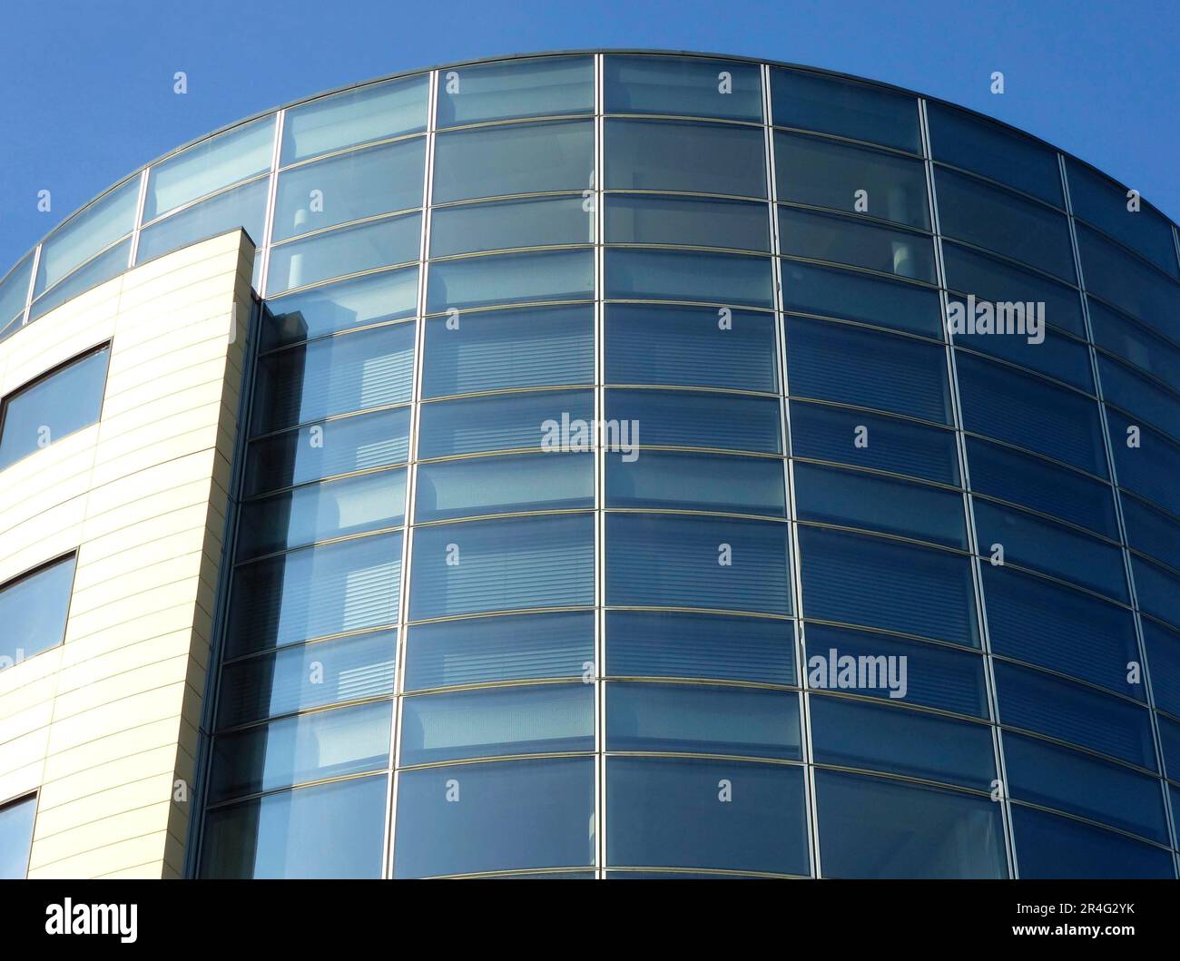 Round office tower in Muehlacker, glass tower, office building Stock ...
