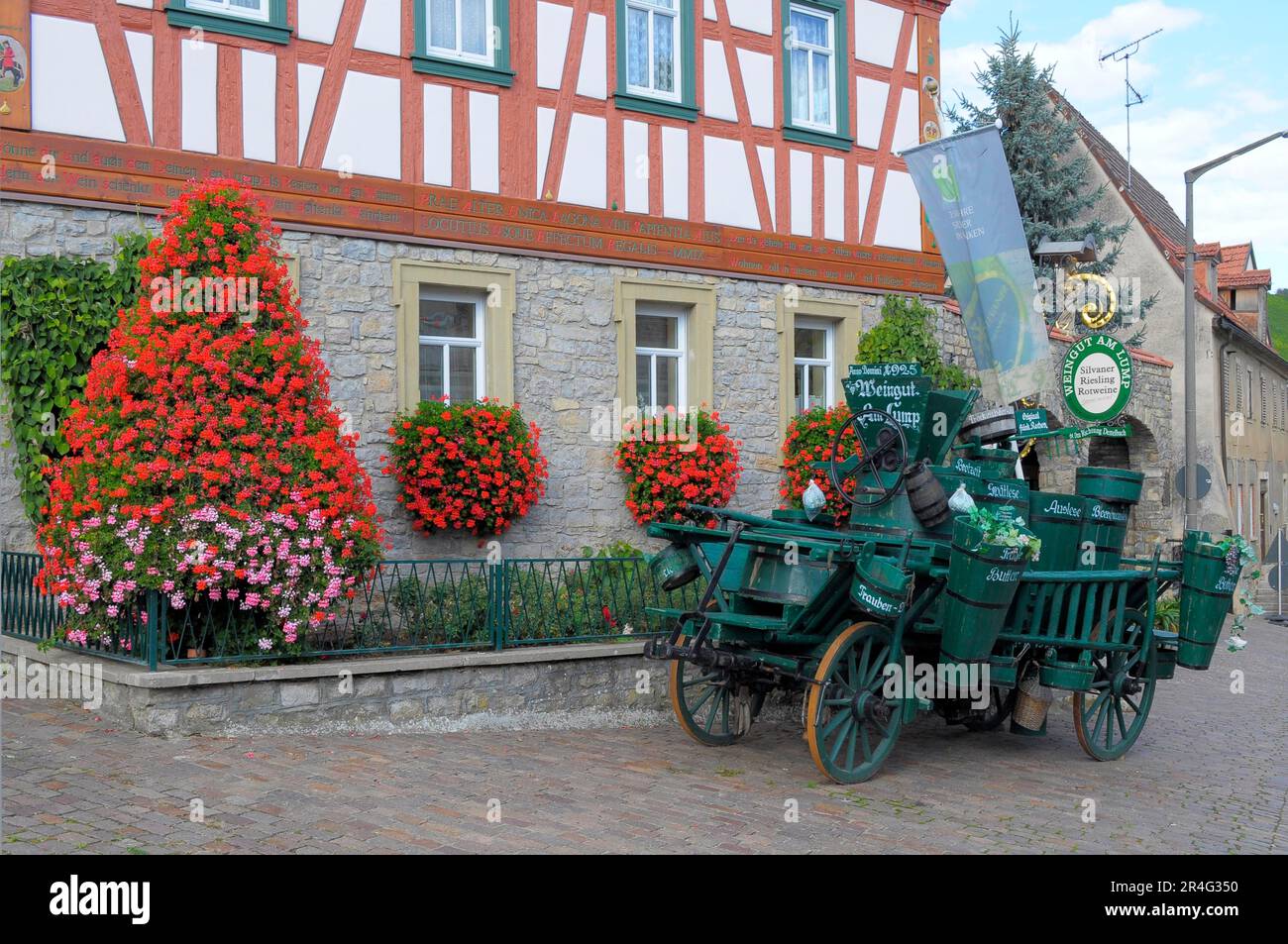 Bavaria, Franconia, Frankenland, Escherndorf Winery at the Lump, half ...