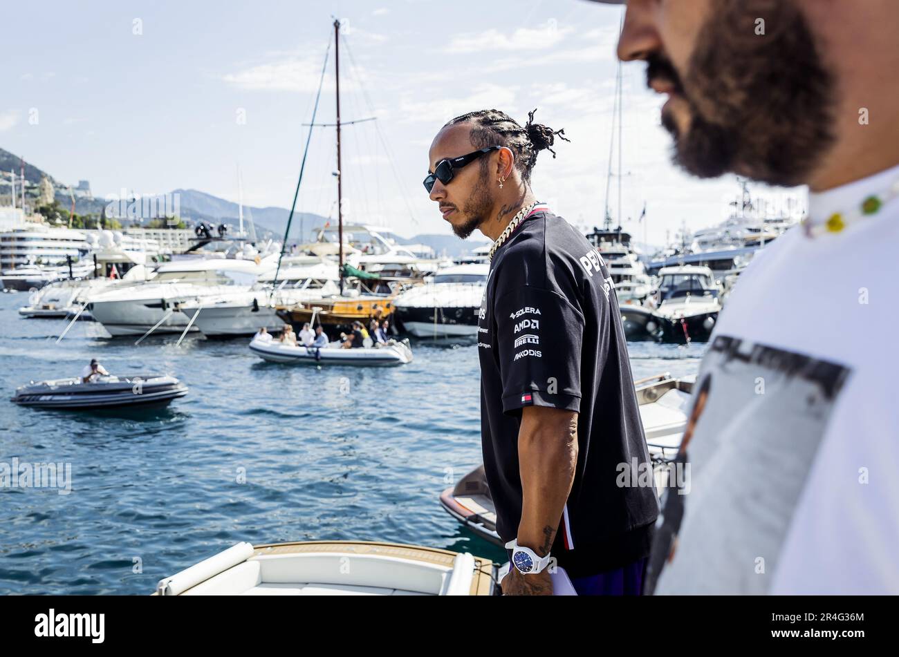 MONACO - Lewis Hamilton (Mercedes) boards a boat ahead of the Monaco ...