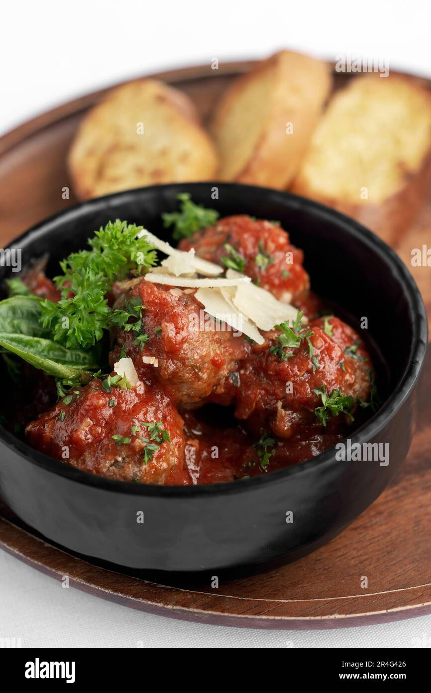 polpette al sugo traditional italian meatballs in tomato sauce on white ...