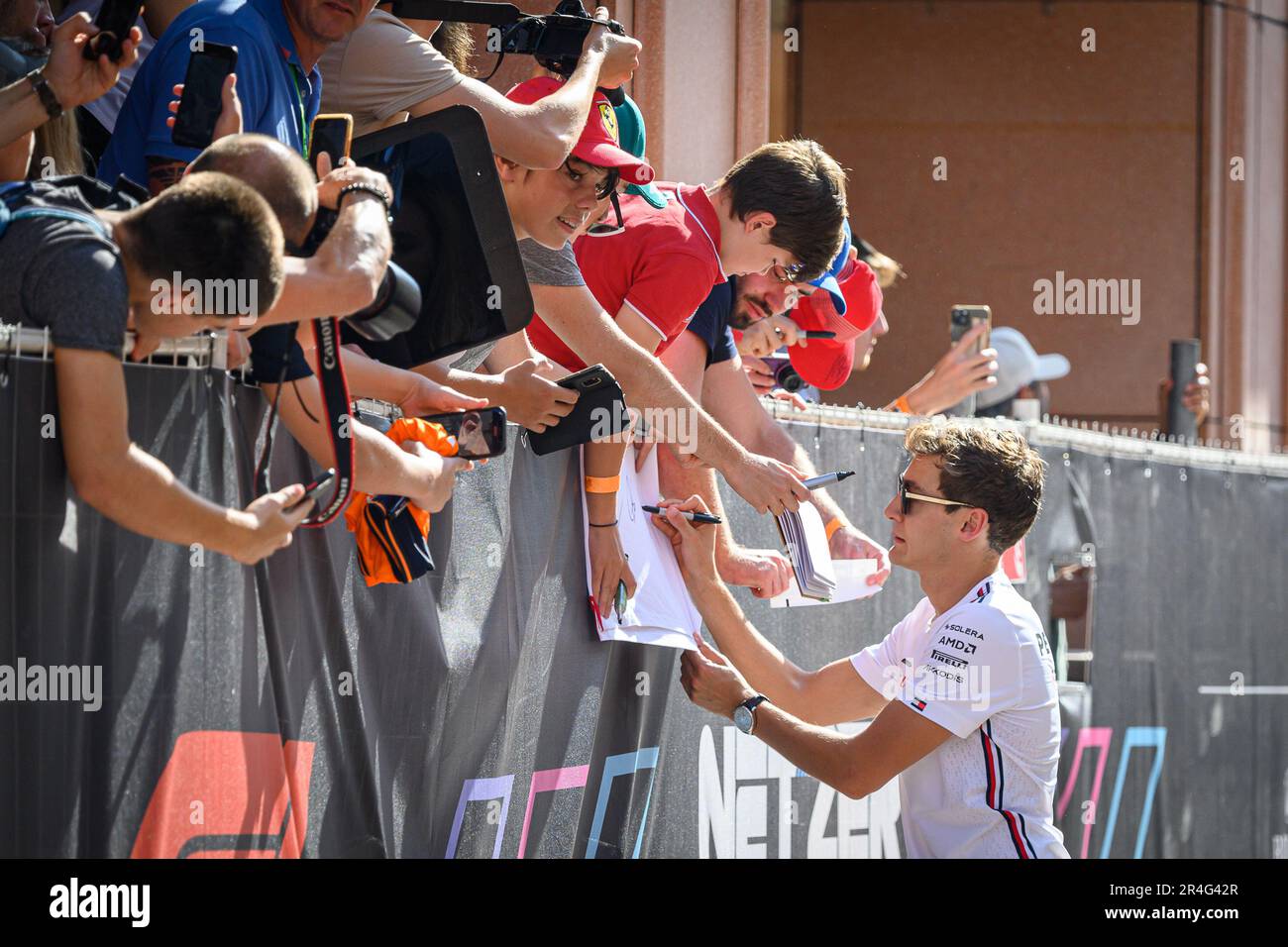 Mercedes AMG Petronas F1 Team’s British driver George Russell gives ...