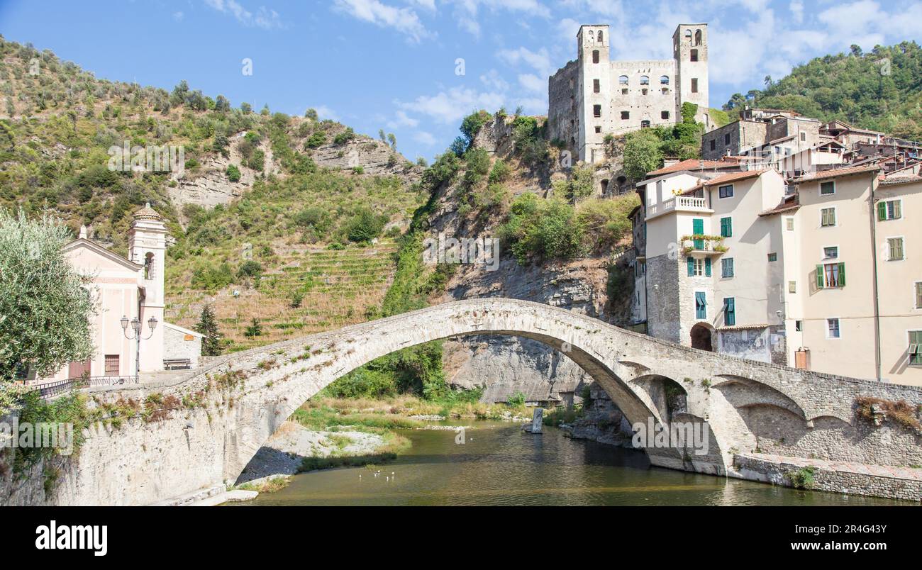 Italy, Liguria Region, Dolceacque Medieval castle, Doria family, 13th ...