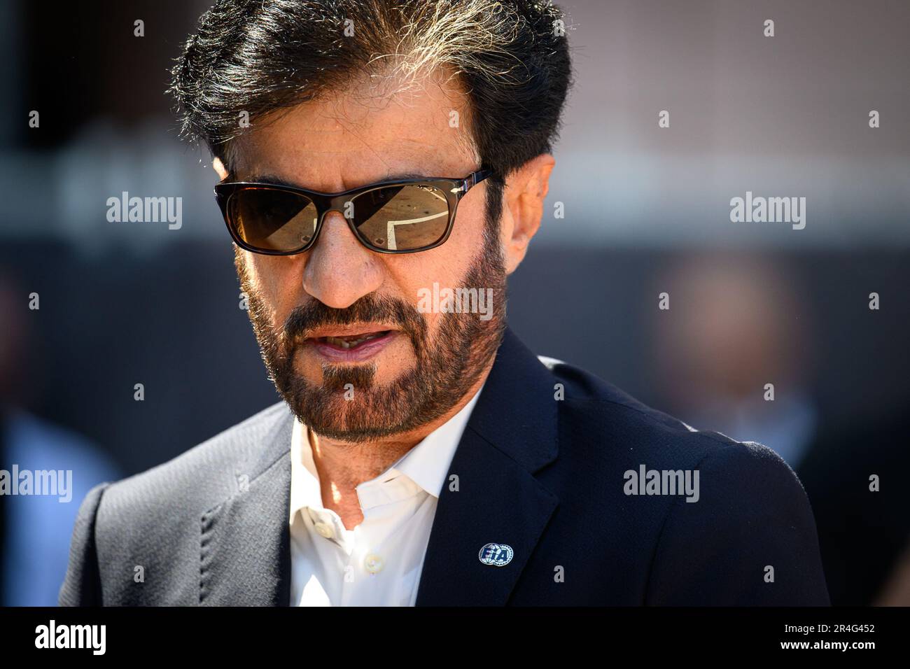Mohammed Ben Sulayem, president of FIA is seen in the F1 paddock ahead ...