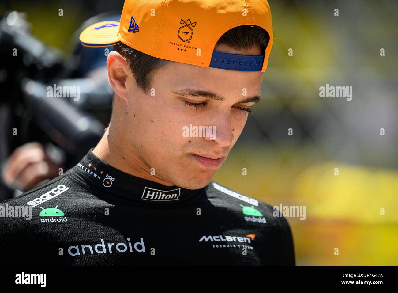 McLaren F1 Team’s British driver Lando Norris is seen in the F1 paddock ...