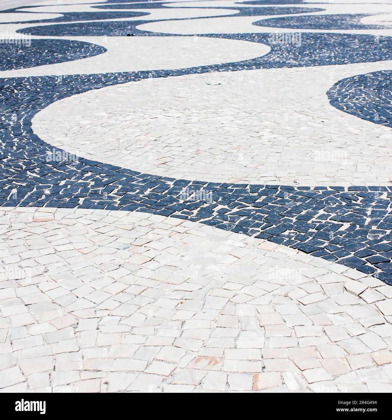Detail of the famous Copacabana Promenade pavement in Rio de Janeiro ...