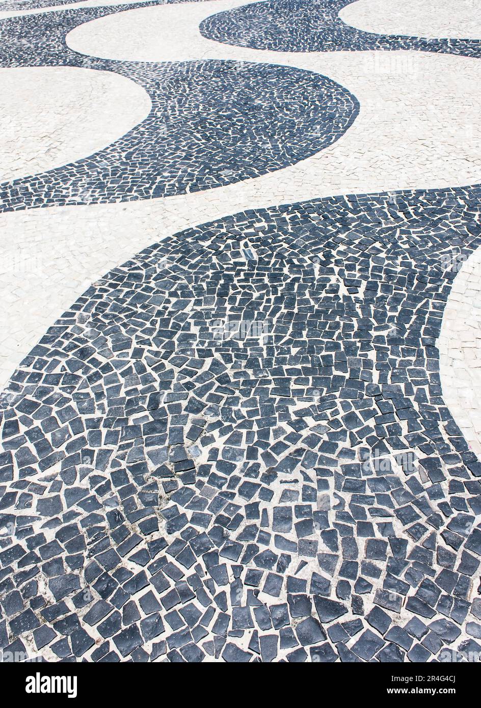 Detail of the famous Copacabana Promenade pavement in Rio de Janeiro ...