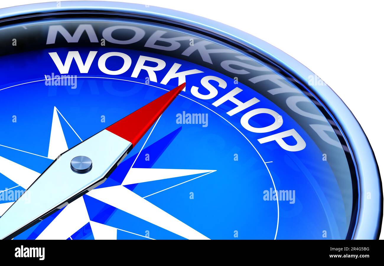 high resolution 3D rendering of a compass with a workshop icon Stock Photo - Alamy