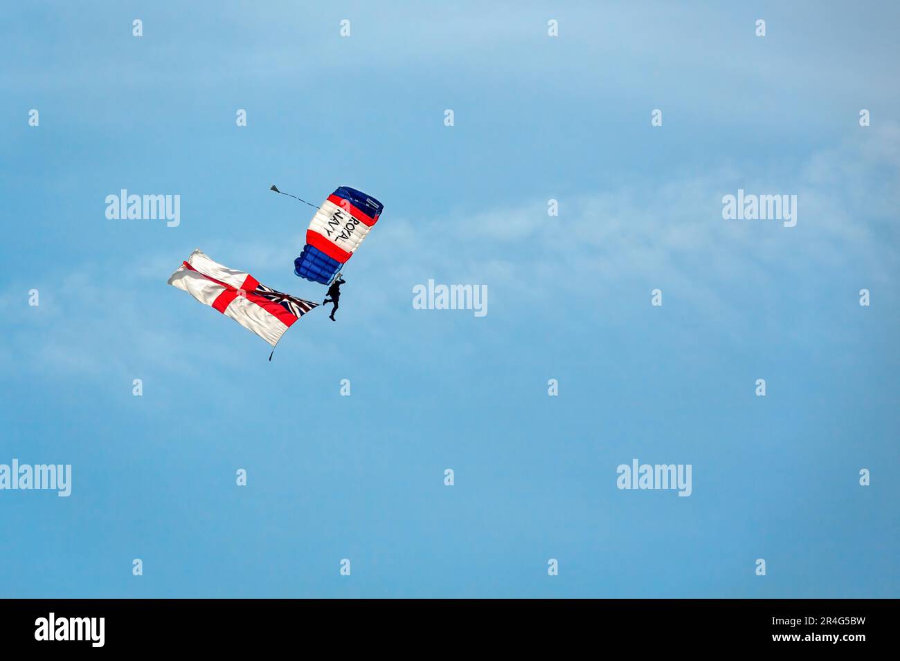 A Member of the Royal Navy Raiders Trailing the White Ensign Stock ...