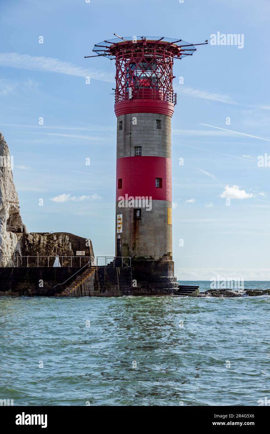 View of the Needles Lighthouse Isle of Wight Stock Photo - Alamy