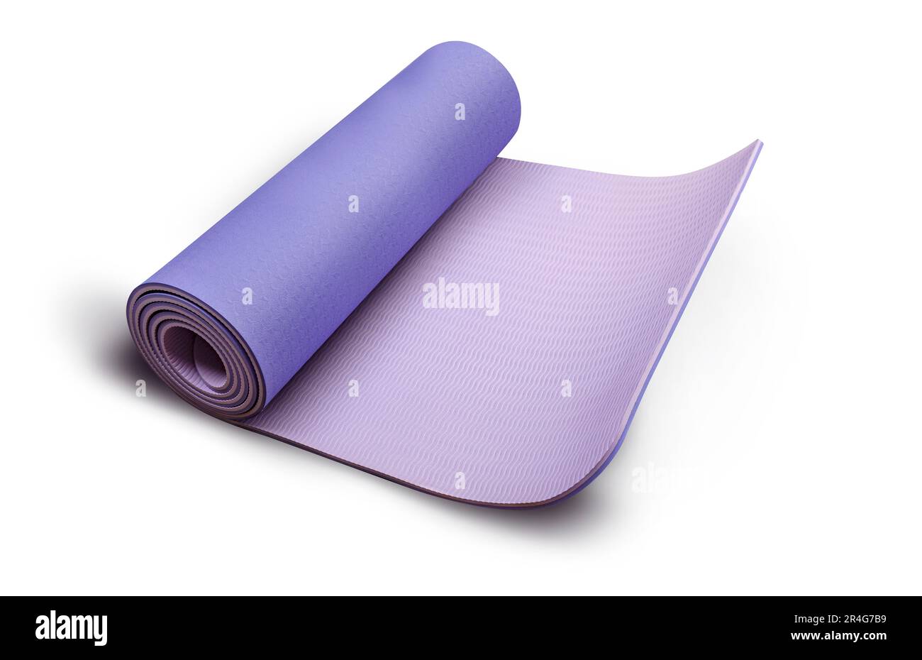 Yoga mat for fitness exercise isolated on white background Stock Photo ...