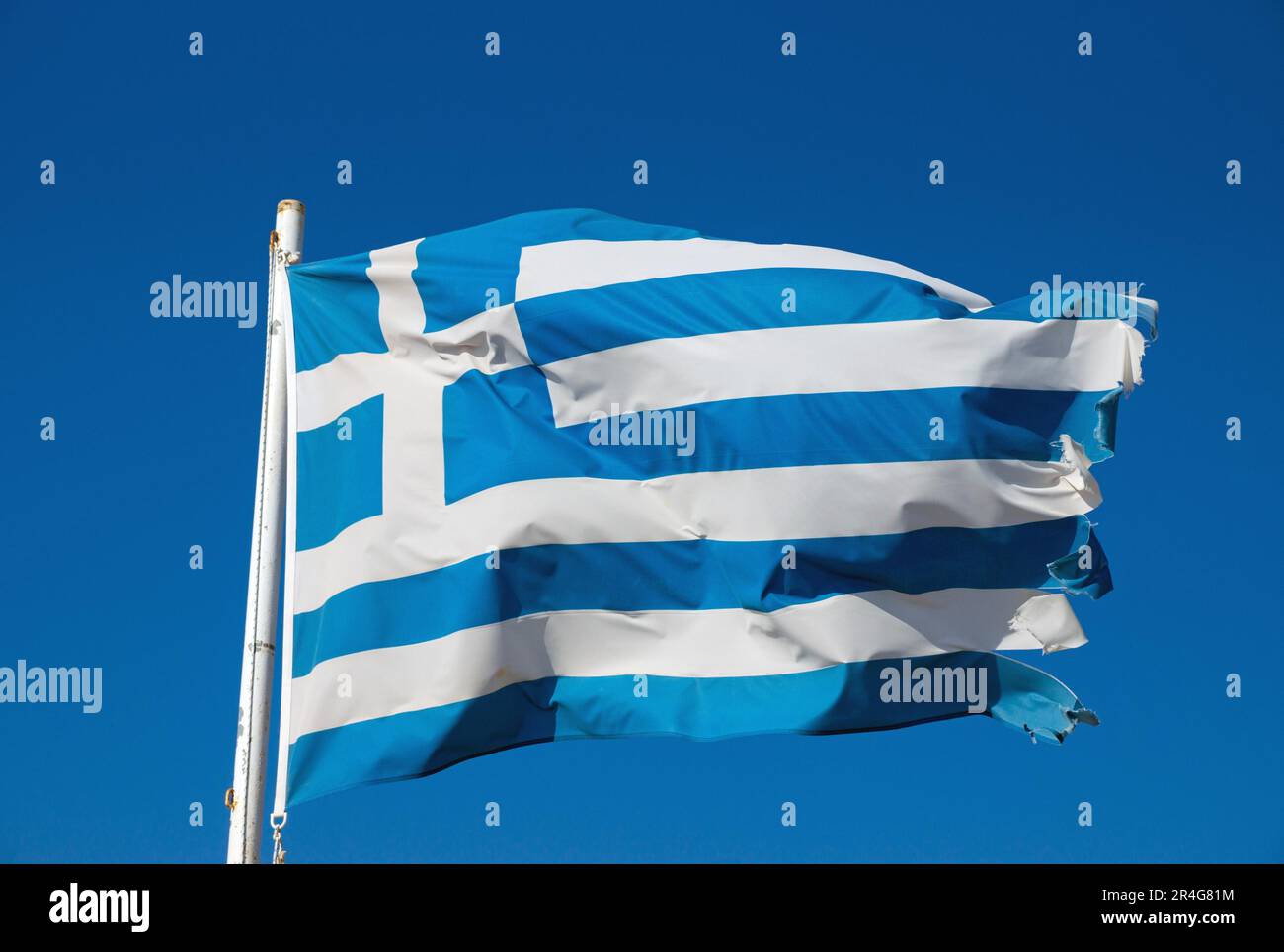 Torn greek flag hi-res stock photography and images - Alamy