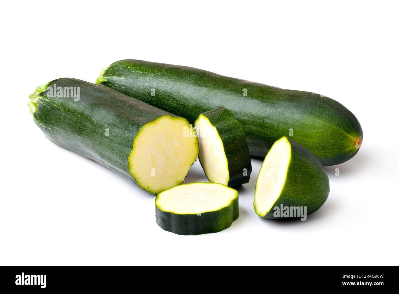 Two fresh vegetable zucchini isolated on white background Stock Photo ...