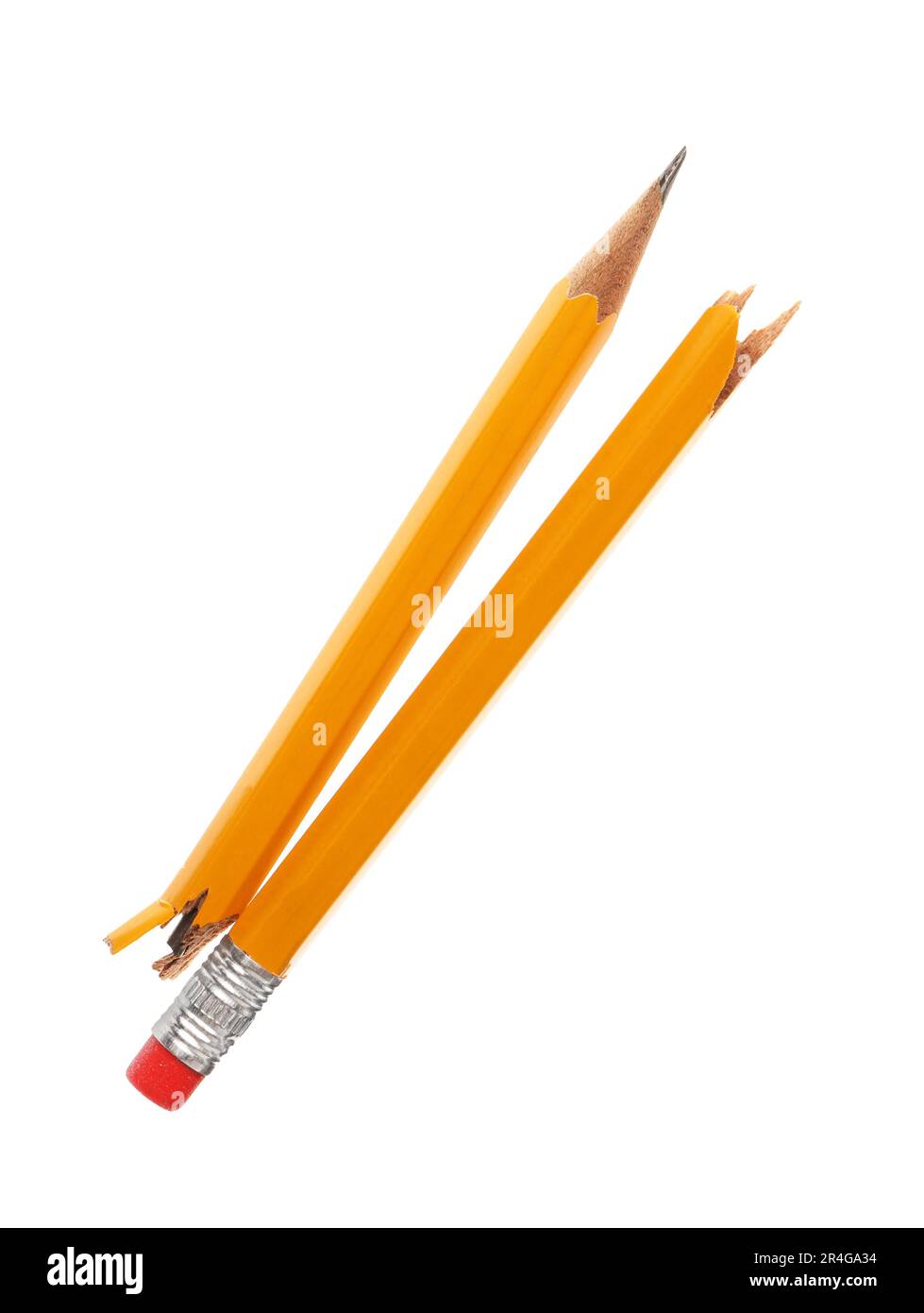 Broken graphite pencil on white background. School stationery Stock ...