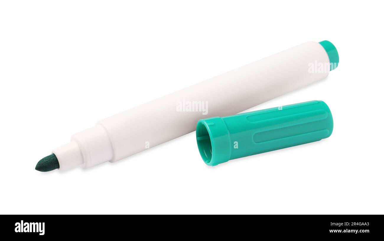 Bright green marker isolated on white. School stationery Stock Photo ...