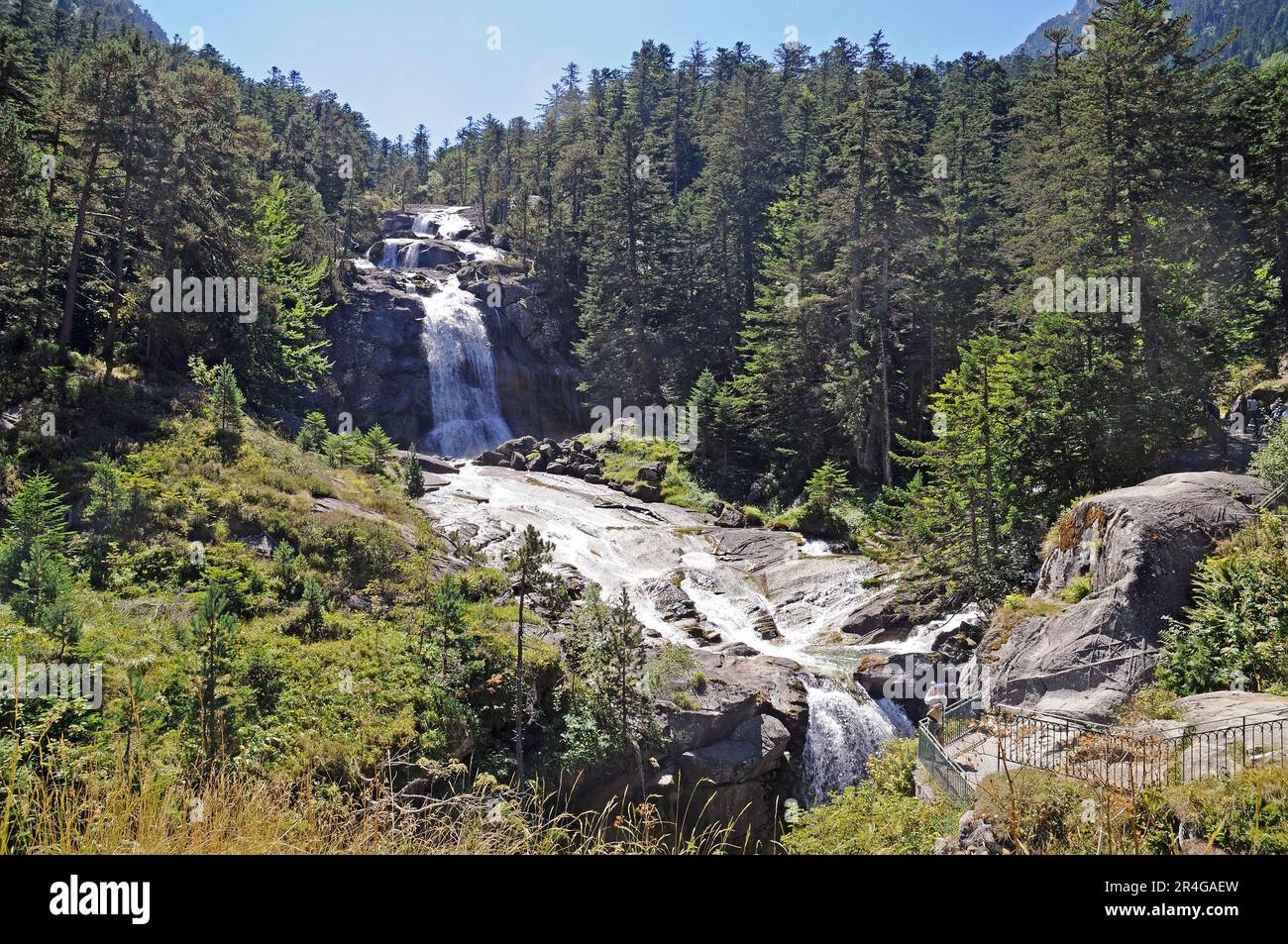Waterfall, Pont d'Espagne, Spanish bridge, Cauterets, Midi Pyrenees ...
