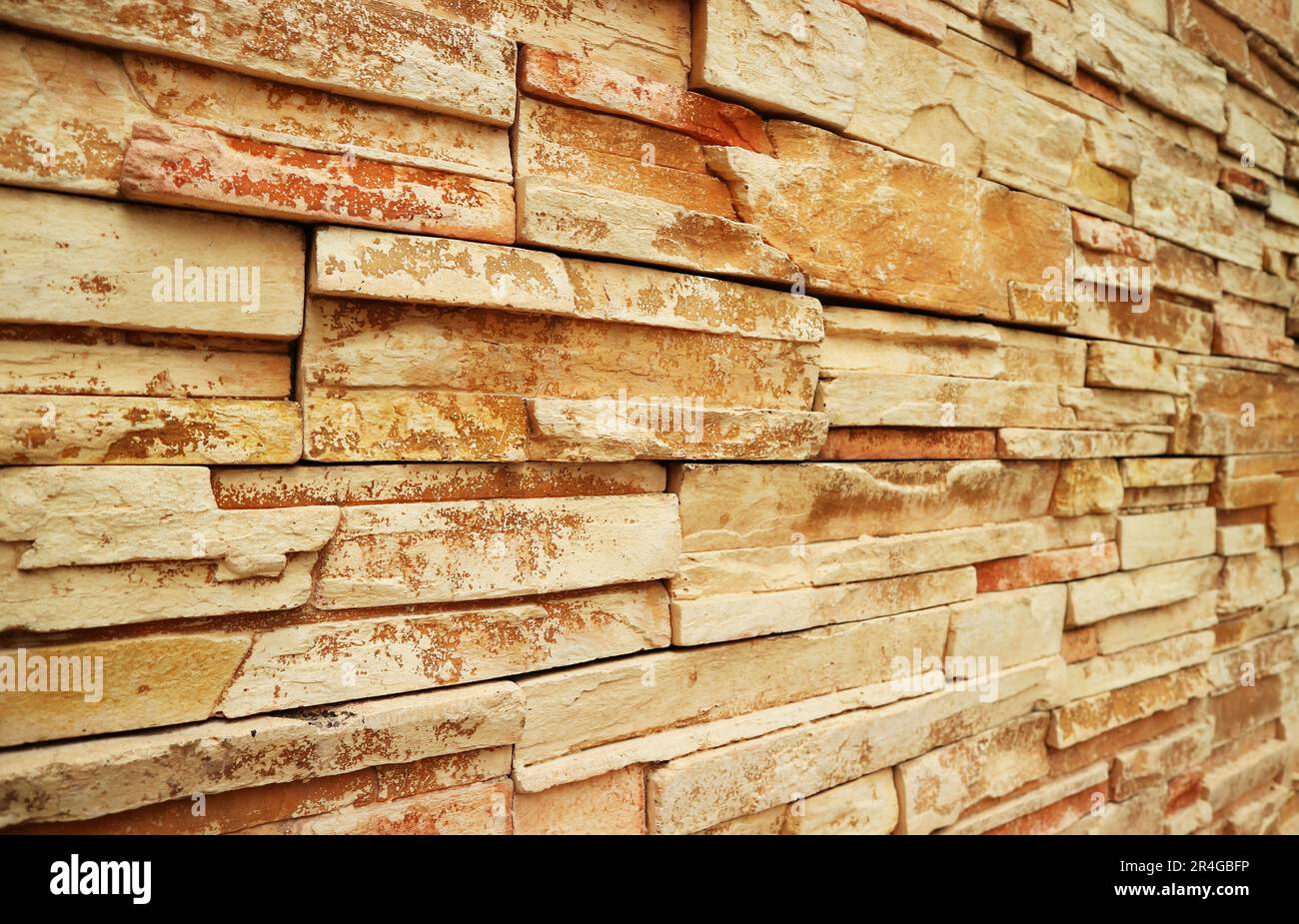 Diminishing Perspective View of Rough Stone Blocked Wall Stock Photo ...