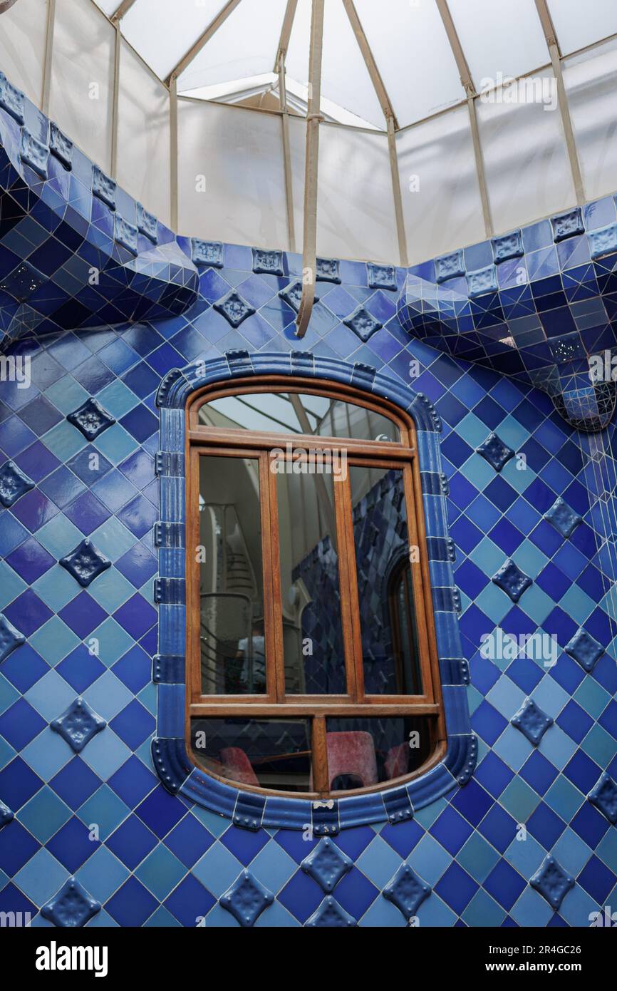 Interior of Famous Casa Batllo in Barcelona- Elevator Shaft Detail ...