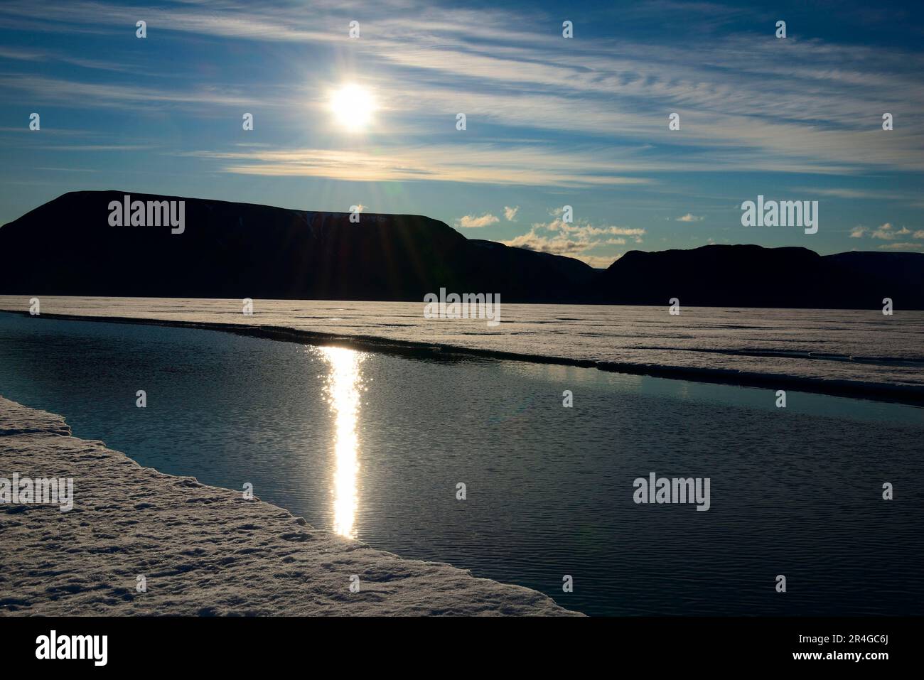 Crevasse in the pack ice, Manson Icefield Peninsula and Jakeman Glacier ...