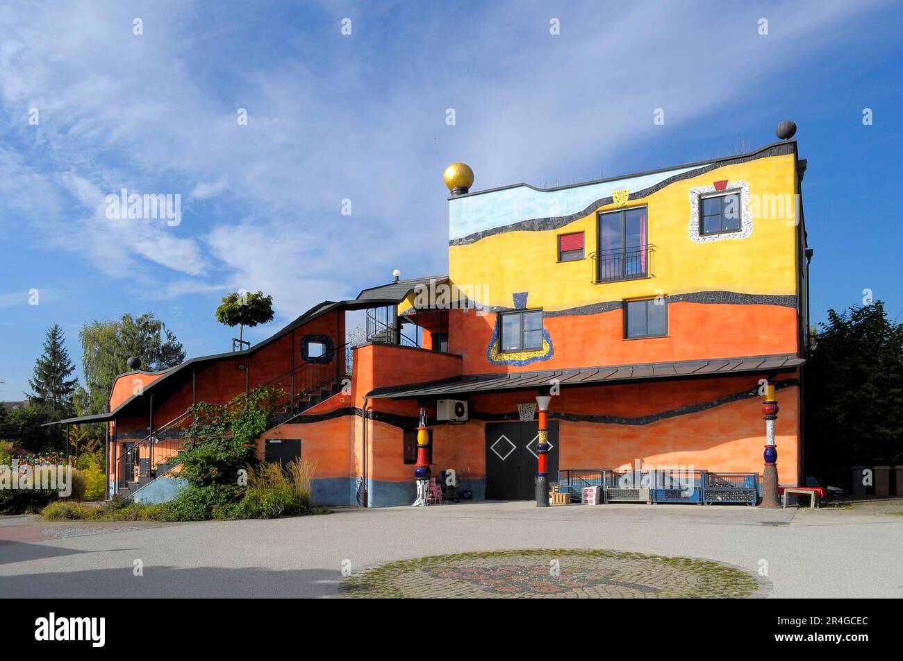 House by Hundertwasser, art house in the vineyard, Bavaria, Franconia ...
