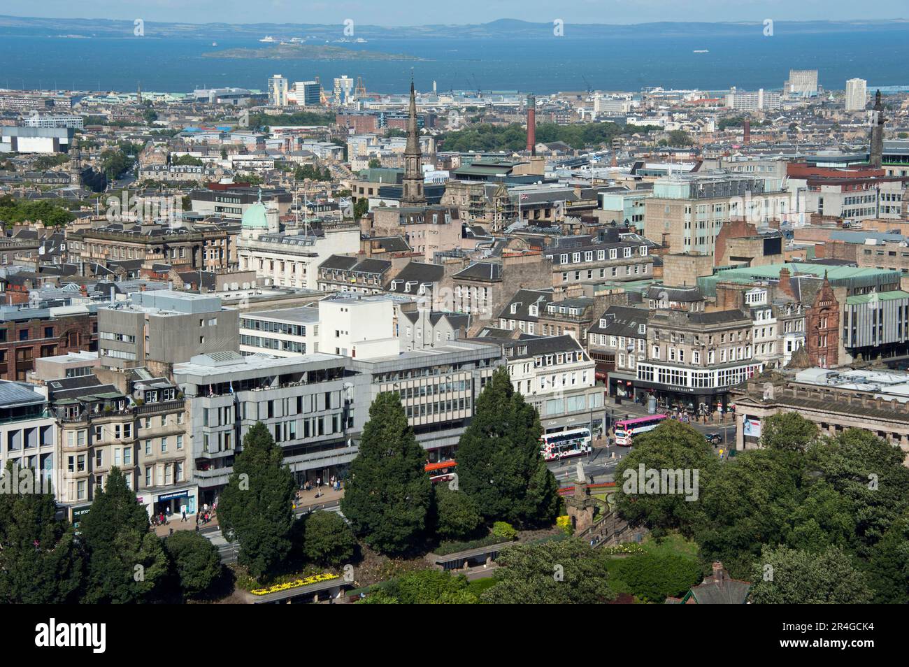View of Princess Street and the New Town from Edinburgh Castle ...
