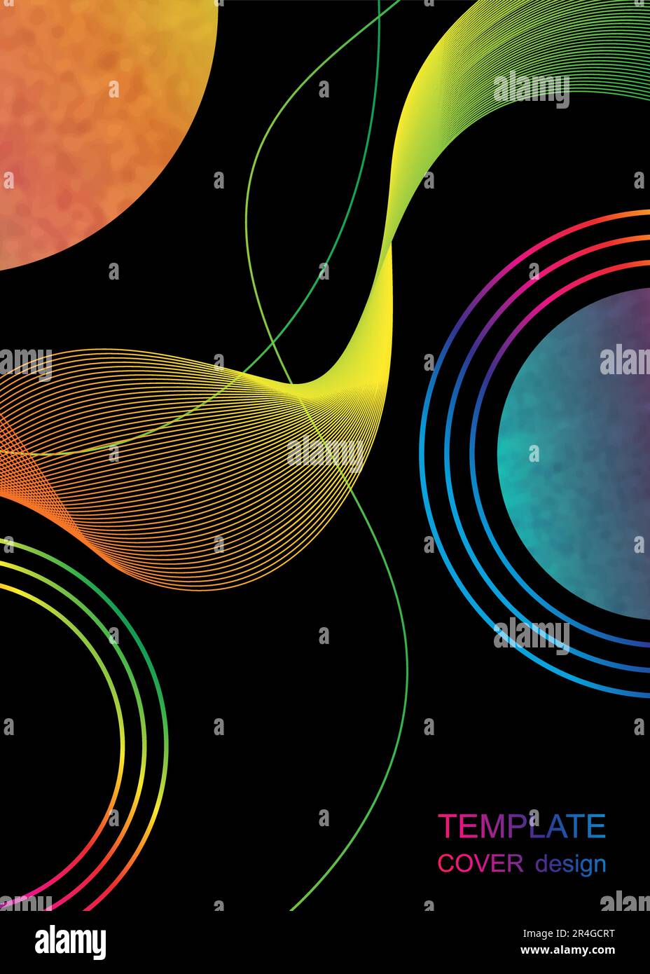 Set of trendy color posters with hand drawn textures. Space, planet ...