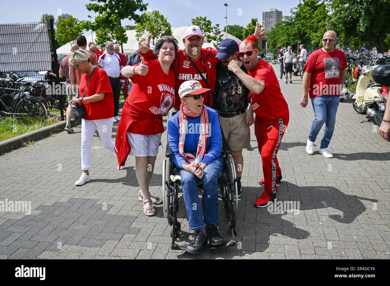 Antwerp, Belgium. 28th May, 2023. Antwerp's supporters pictured before ...