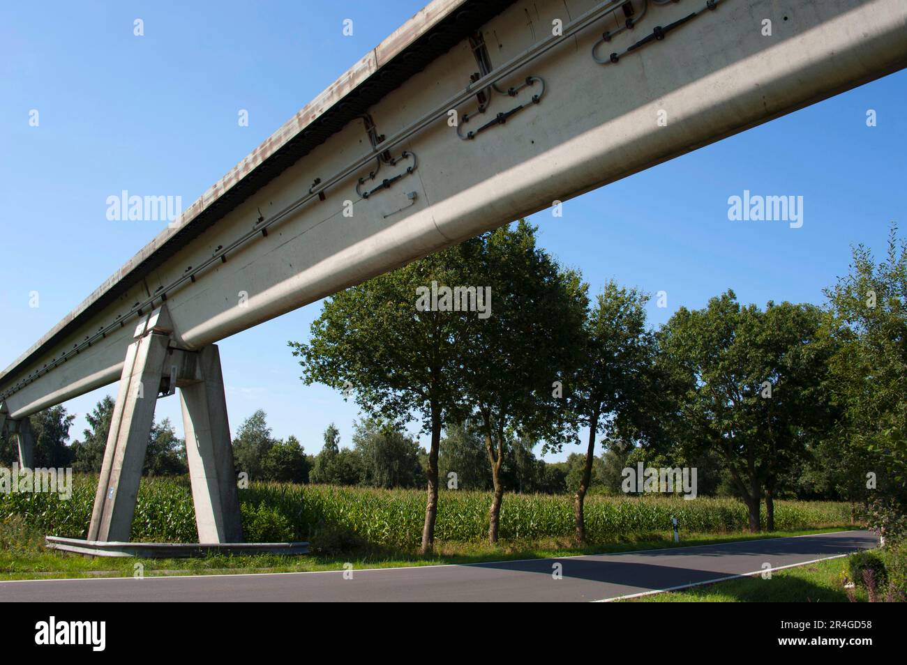 Maglev train, route, Lathen, Emsland, Lower Saxony, Germany, Transrapid ...