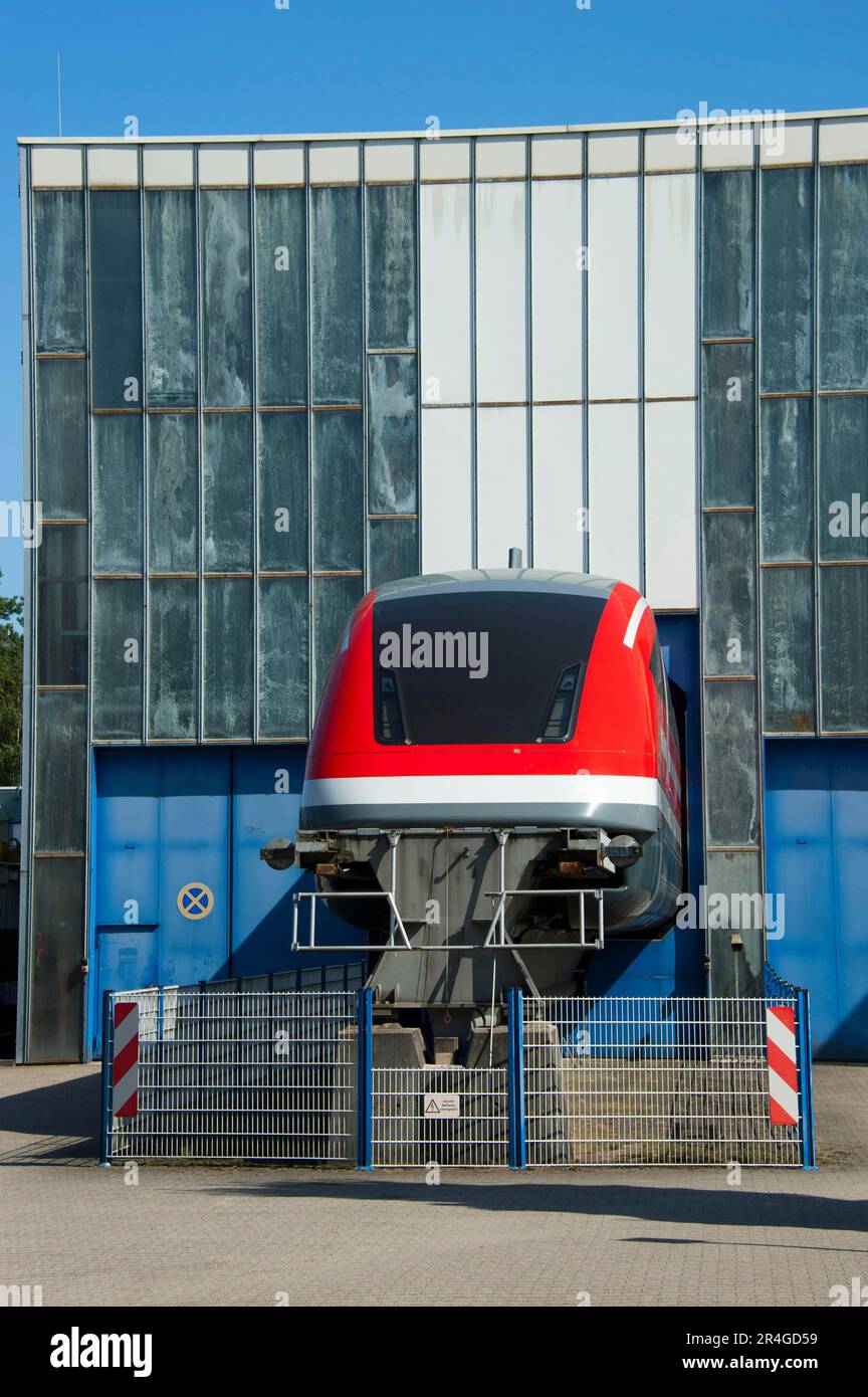 Maglev train, maglev train route, Lathen, Emsland, Lower Saxony ...