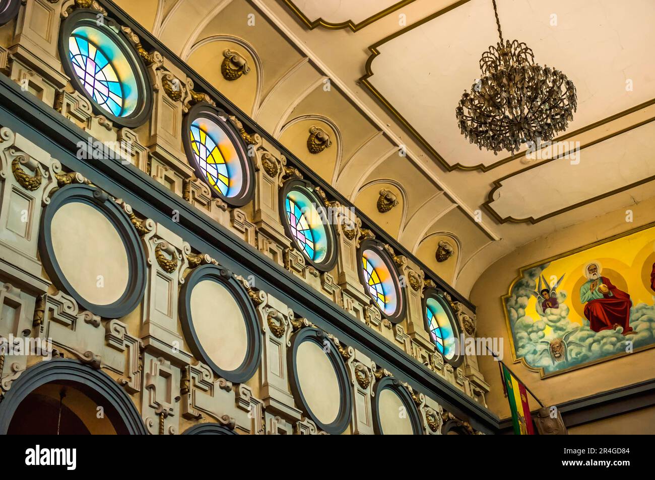 Mural, Trinity Cathedral, Addis Ababa, Ethiopia, Kiddist Selassie Stock ...