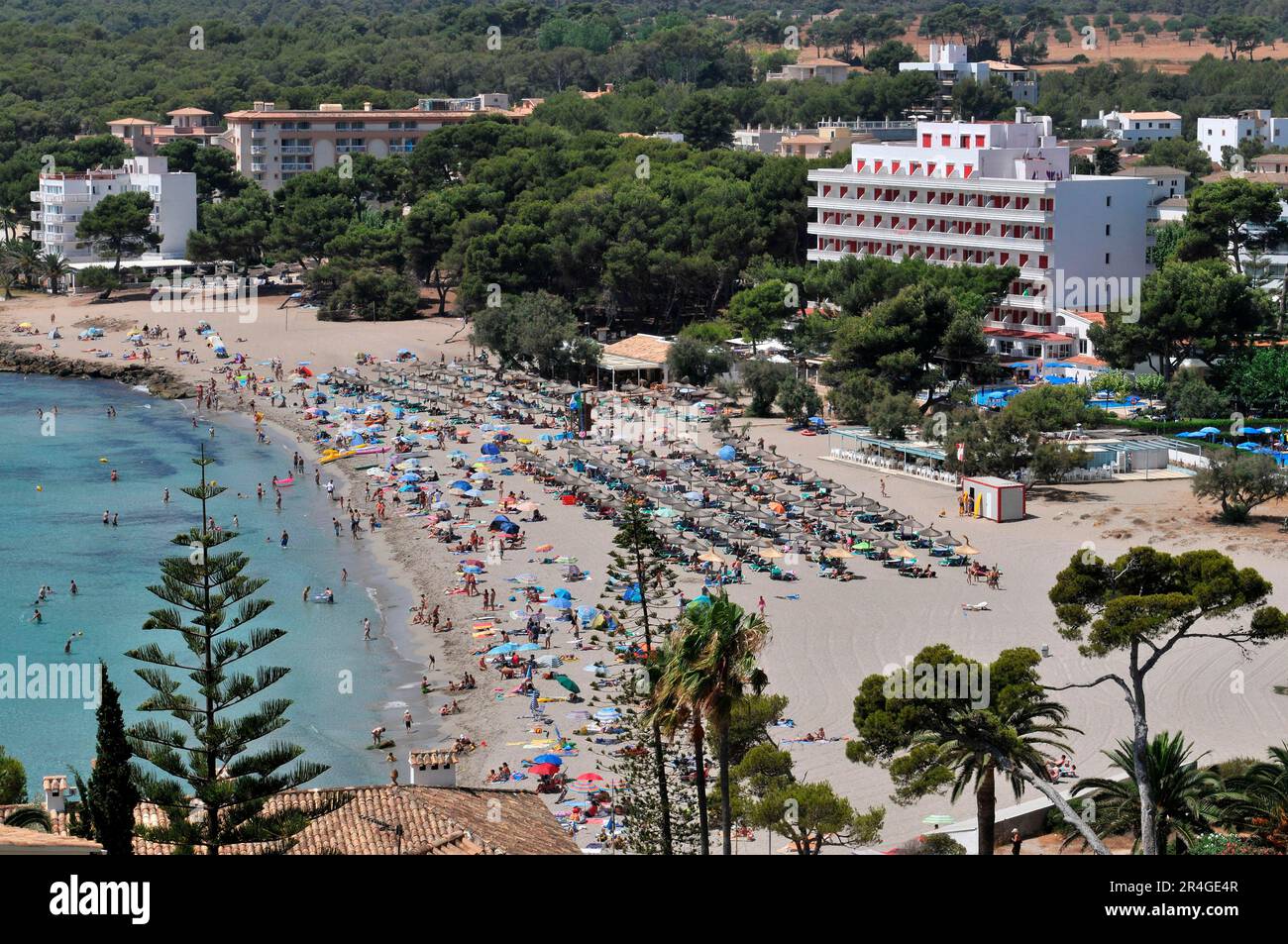 Hotels, Beach, Canyamel, Majorca, Spain, Mass tourism Stock Photo - Alamy